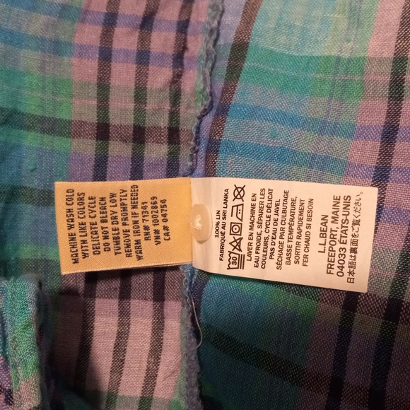 L.L. Bean | Tops | Ll Bean 0 Linen Plaid Highlow Tunic Top Shirt Blouse | Poshmark